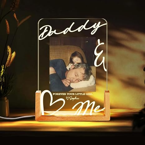 Amazon.com: Personalized Daddy and Me LED Night Light, Custom Gifts for ...