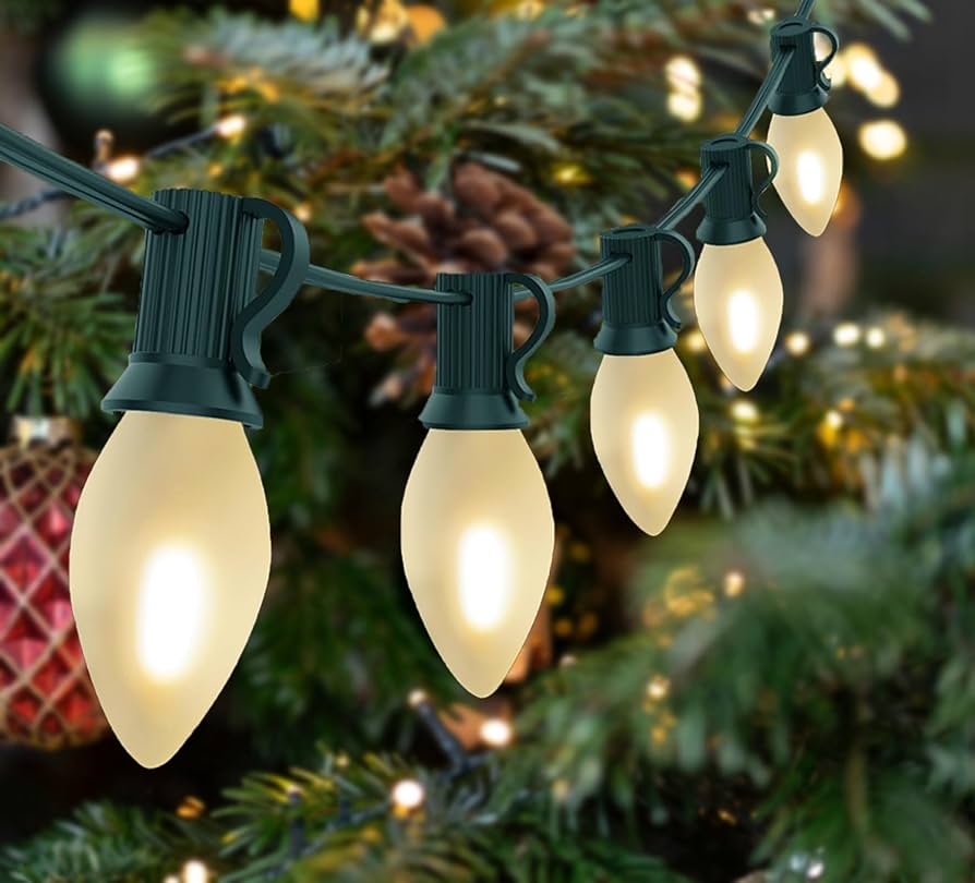 White Wire C7 Led Christmas Lights LED 25LT C7 Light String Green