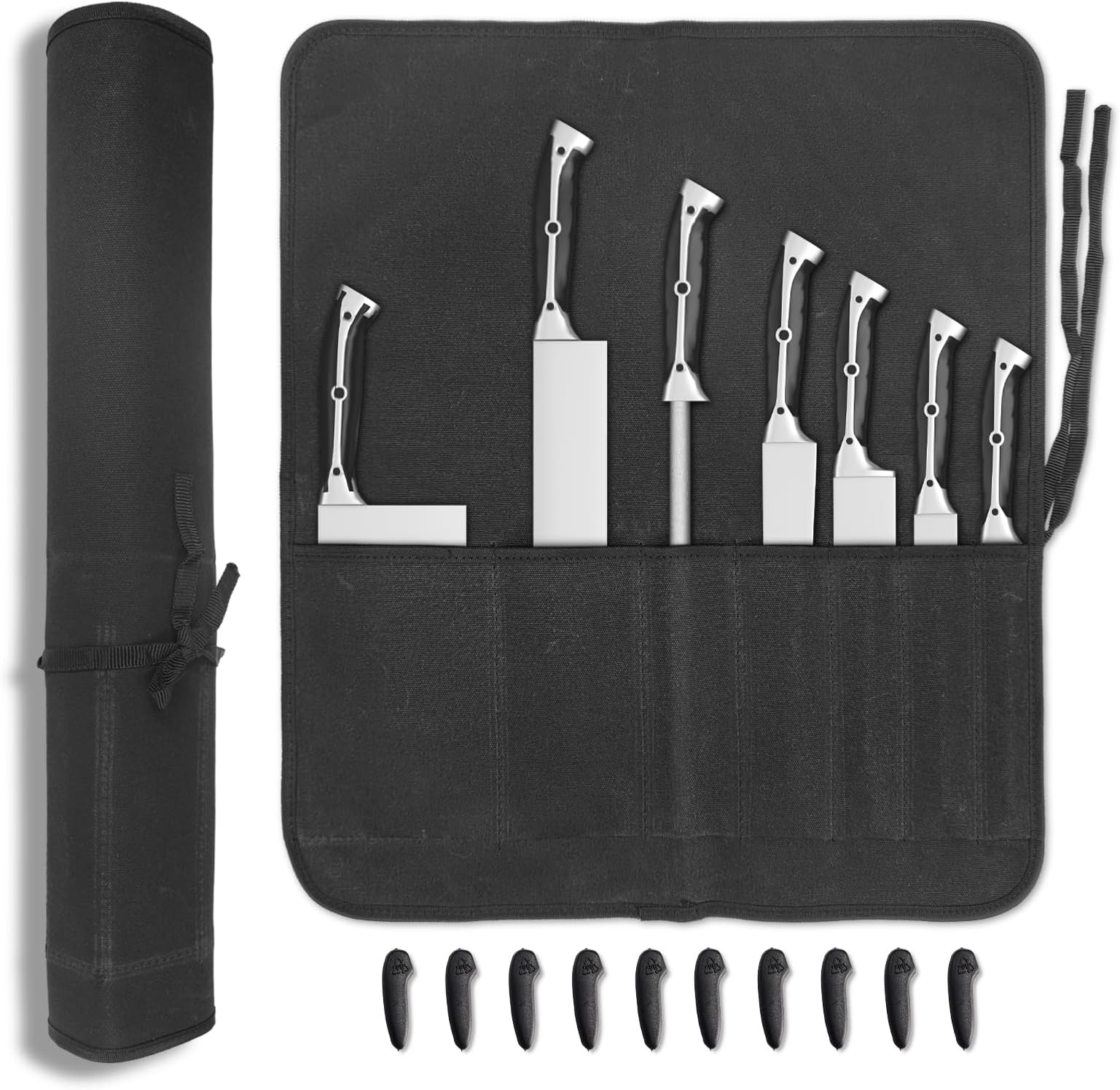 Amazon.com: Tosnail 5 Slots Chef Knife Case Roll Bag with Easy Carry ...