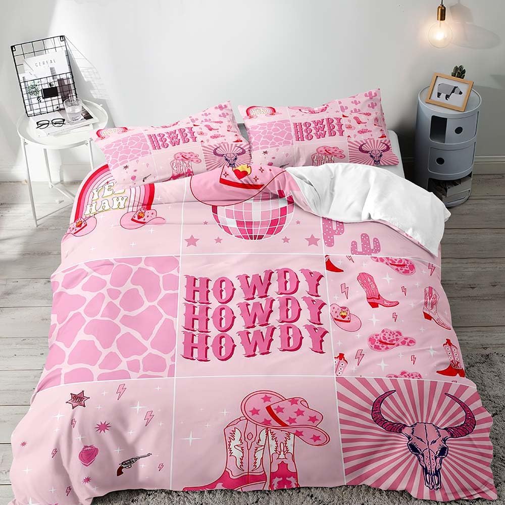Amazon.com: LUVIVIHOME 3PCS Disco Cowgirl Duvet Cover Full Bedding Set ...