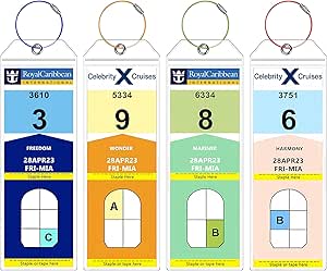 Amazon.com | CPCOIN Luggage Tag 4 Pack Cruise Must Haves Cruise Luggage Tags for Royal Caribbean ...