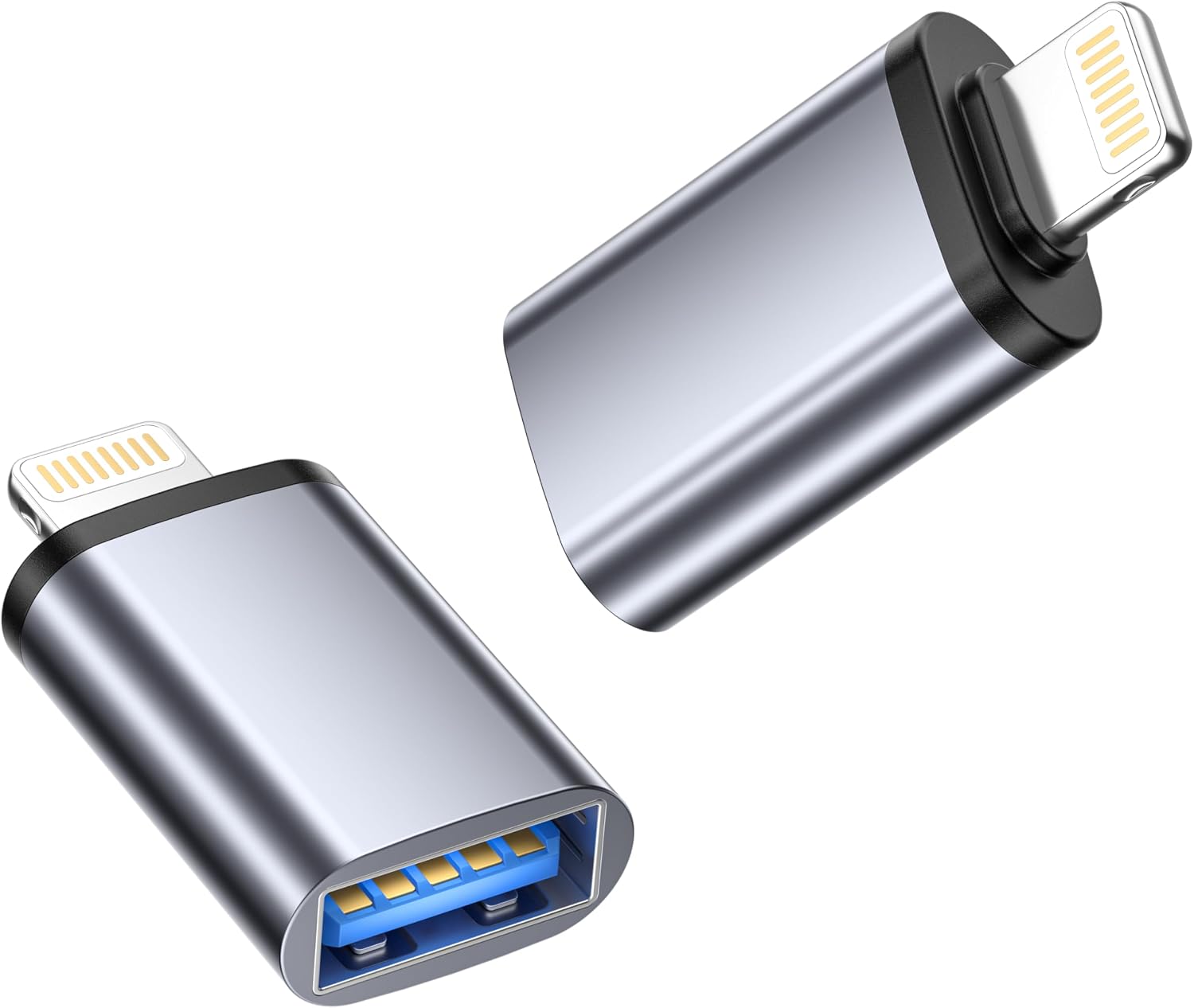 Bimker USB to Lightning Adapter 2 Pack, Lightning Male to USB Female ...