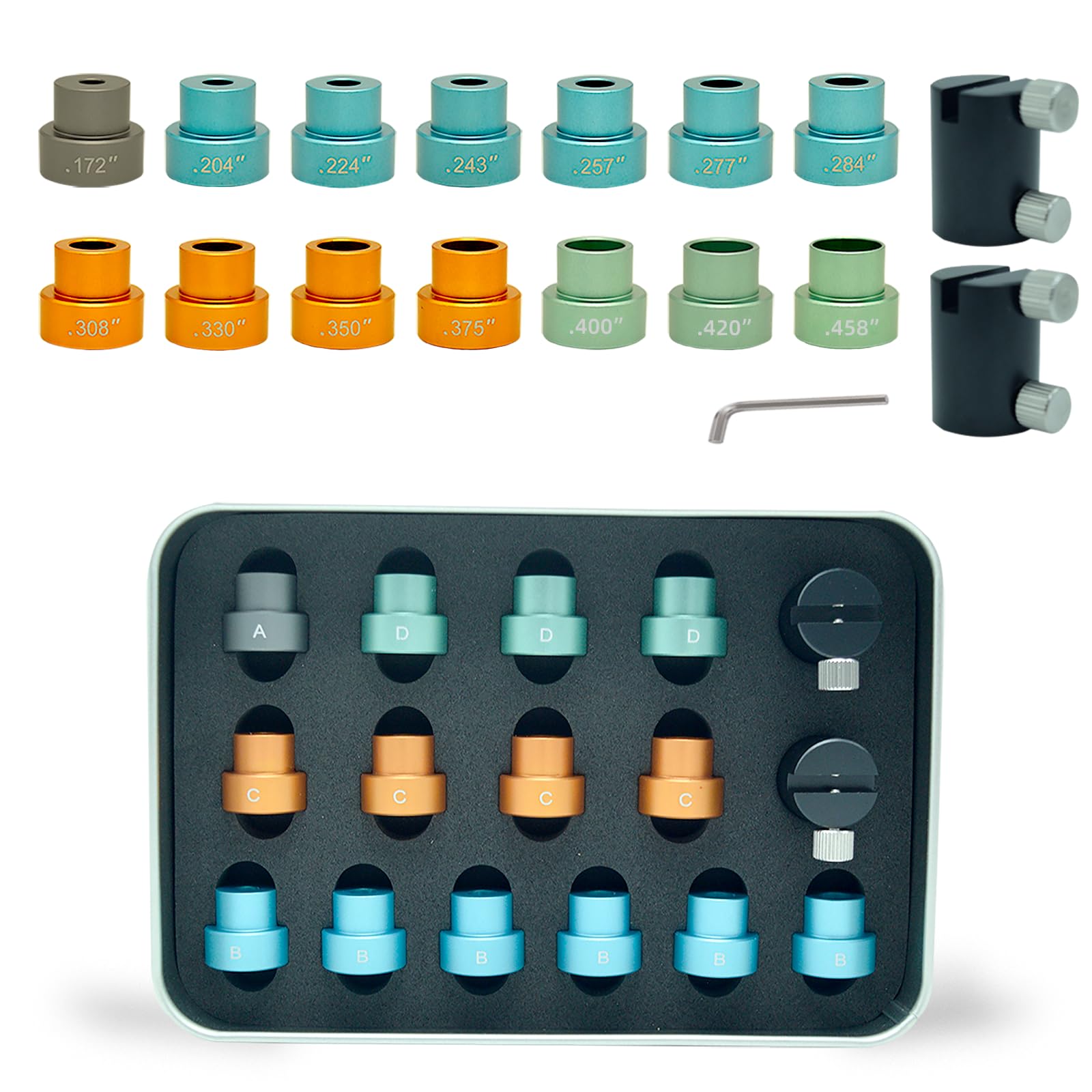 Bullet Comparator Kit with 14 Inserts, Headspace Gauge Set with ...