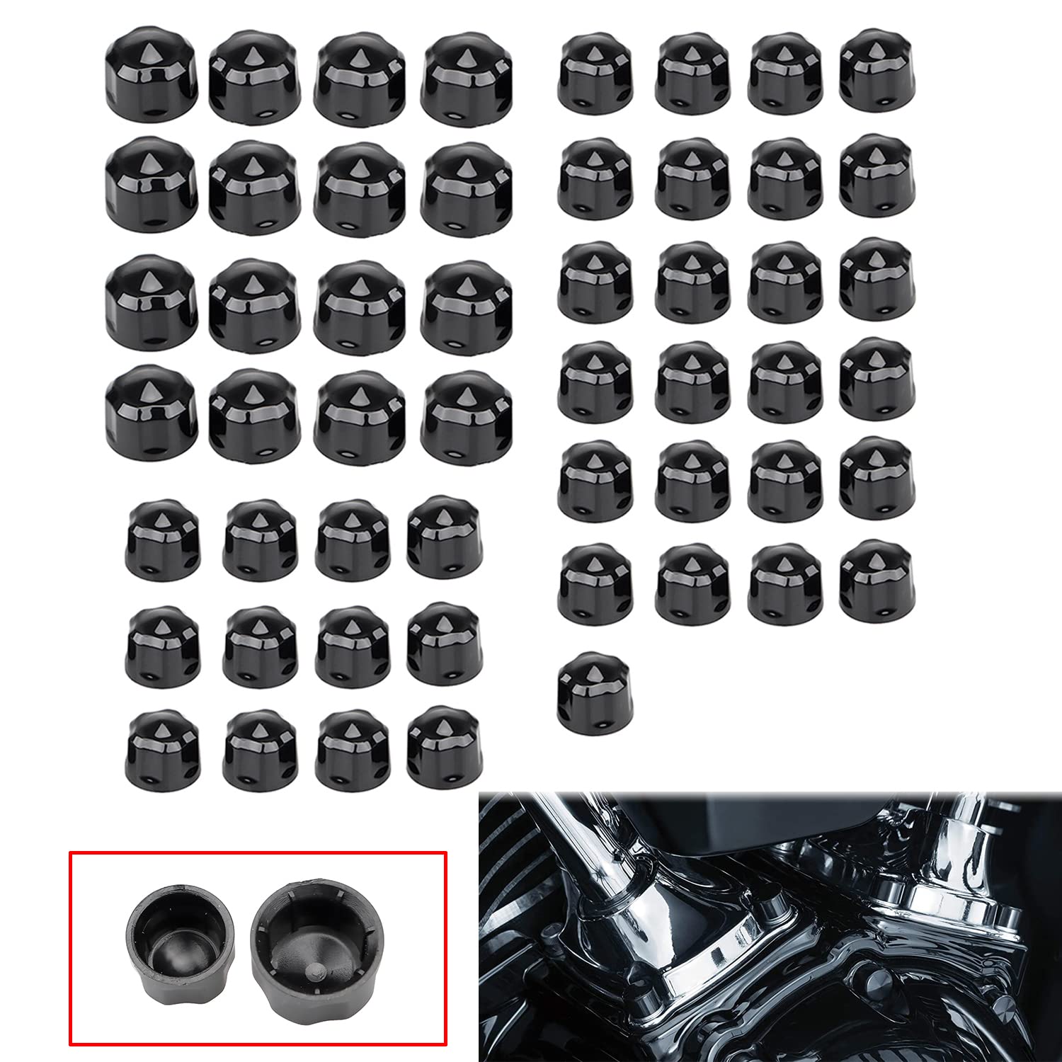 Amazon.com: XMMT 53pcs Diamond Cut Engine Bolt Screw Cap Cover For ...