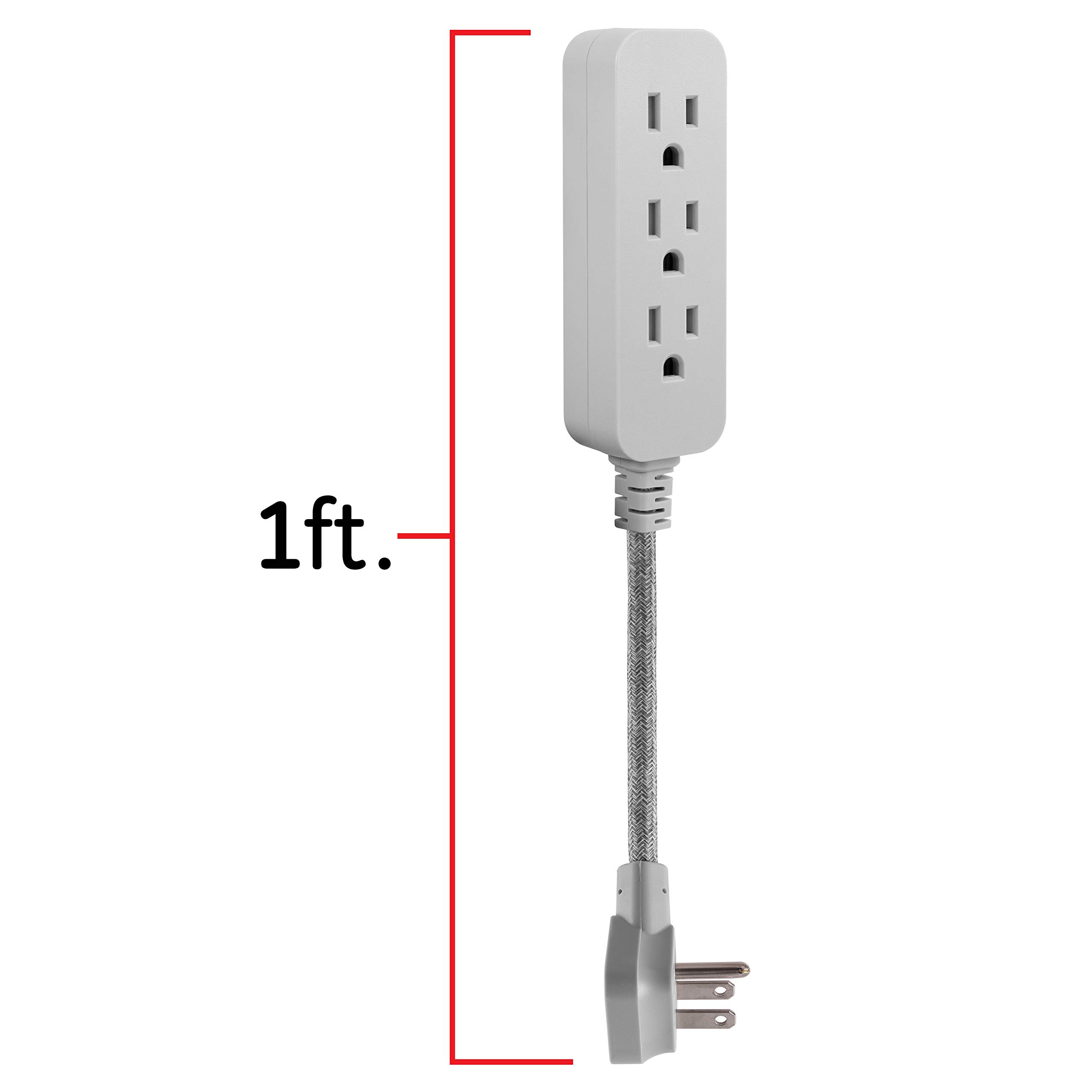 Snapklik.com : GE 3-Outlet Power Strip Extension Cord