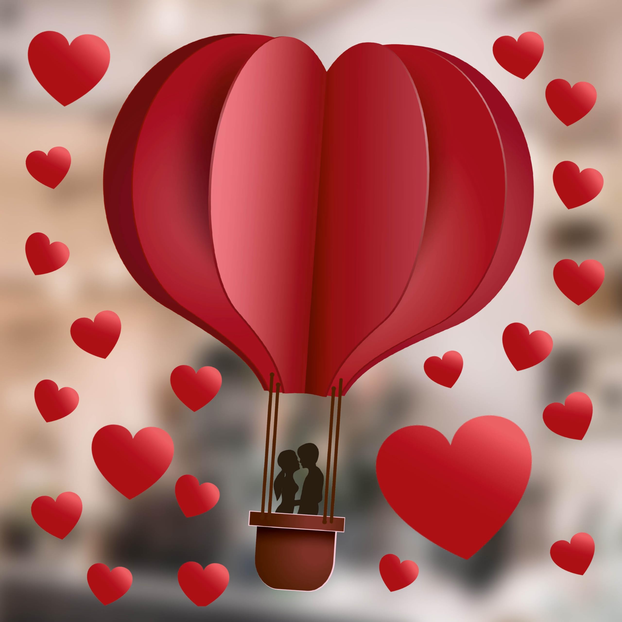 Medium Heart of Heart Window Stickers for Glass - Valentines Window ...