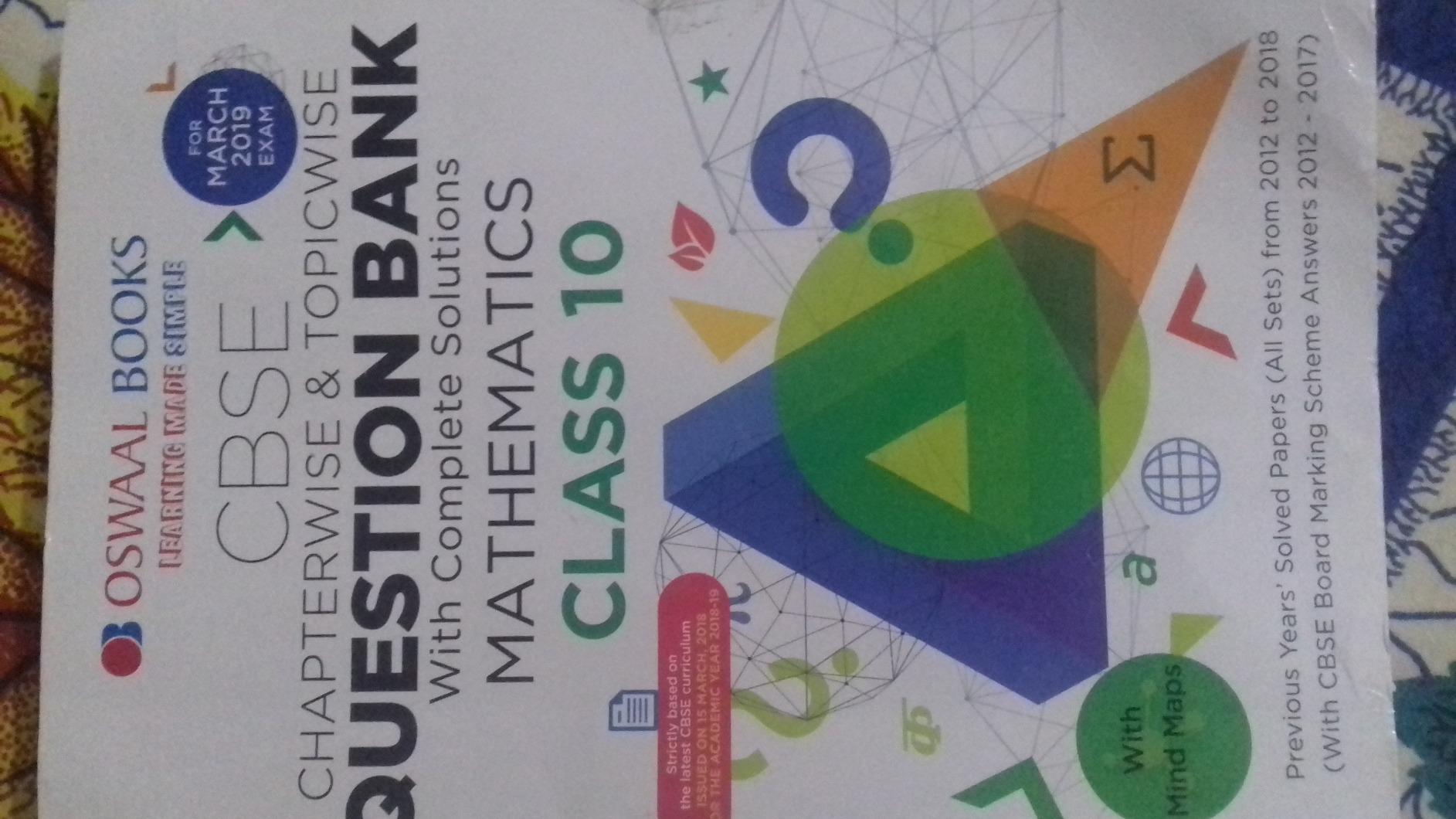 Oswaal CBSE Question Bank Class 10 Mathematics Chapterwise and ...