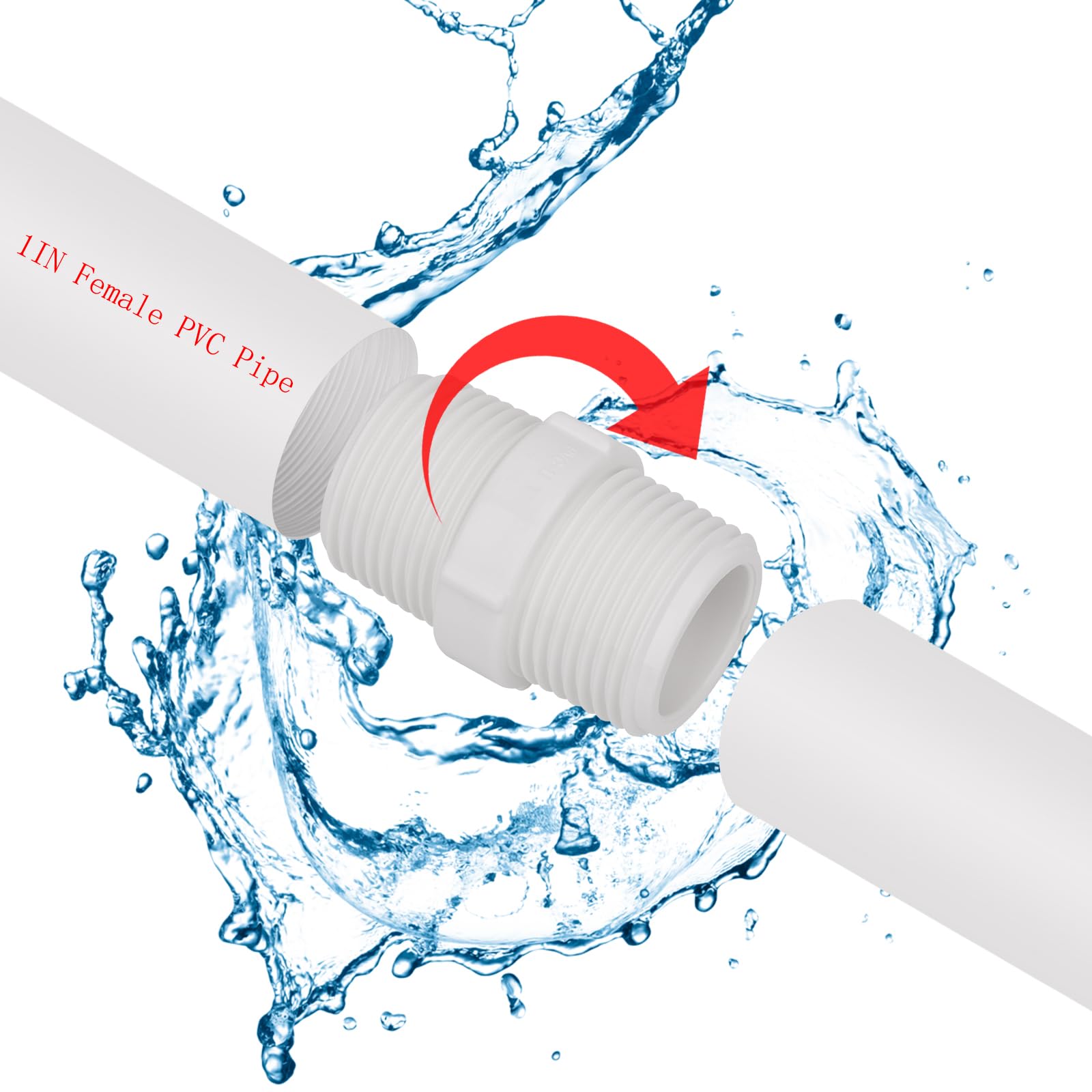 Snapklik.com : 20Pack 1 Inch PVC Nipple Male Thread Coupling Adapter ...