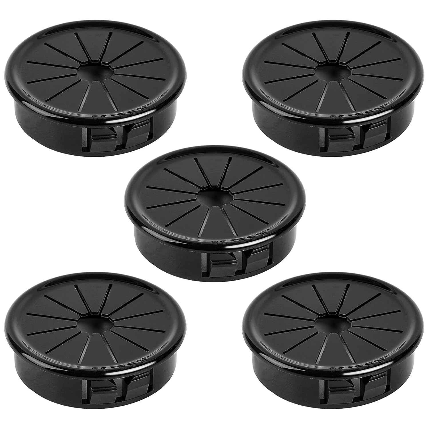 5PCS 38mm 1-1/2 Inch Cable Grommets Desk Grommet Black Buckle Type Desk ...