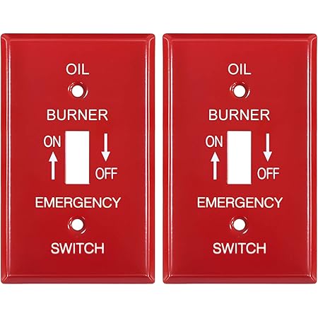 MULBERRY 41021 Gas Burner Emergency Switch, Plate, RED, 2-Gang ...