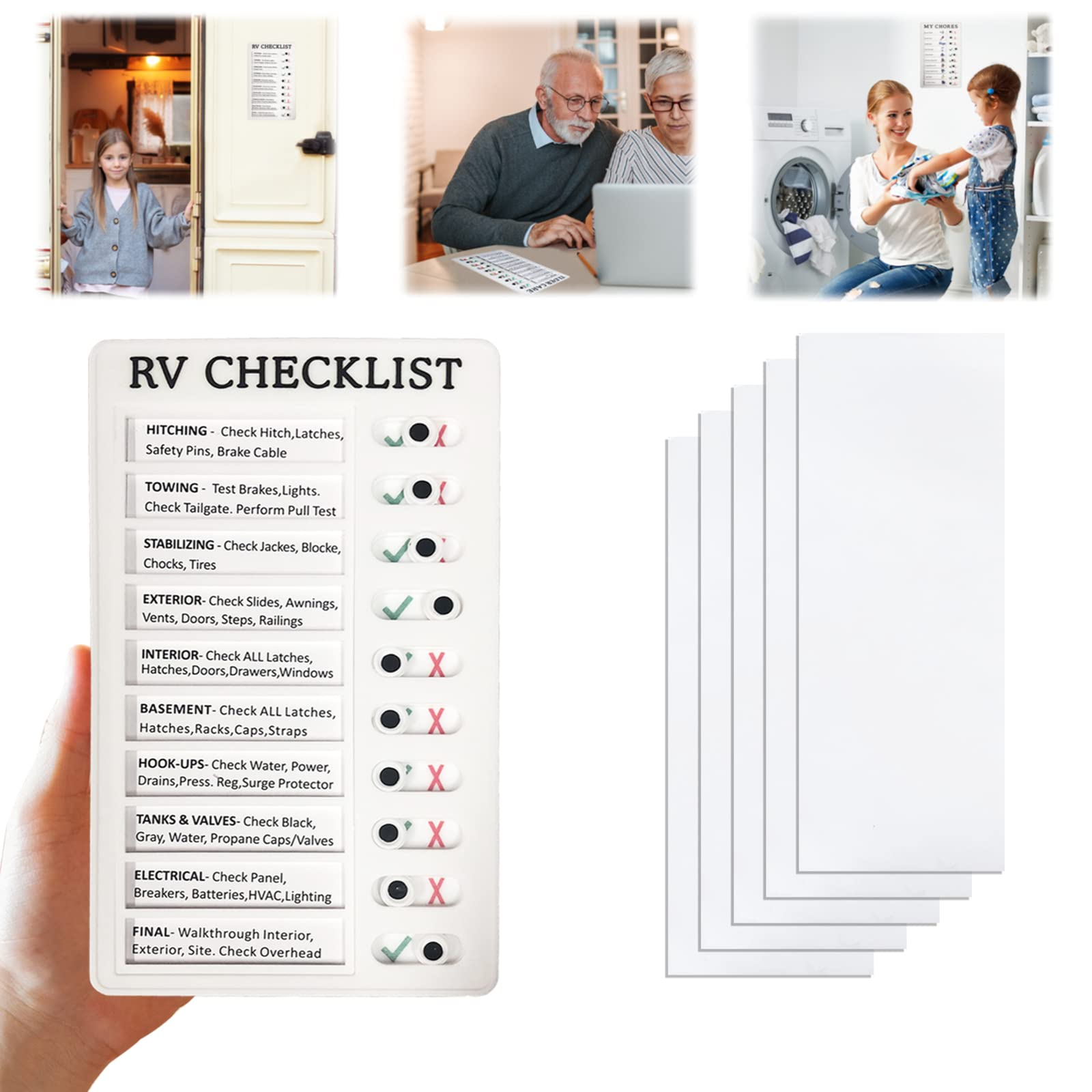Buy RV Checklist Memo Plastic Boards with 5 Blank Paper My Chores ...