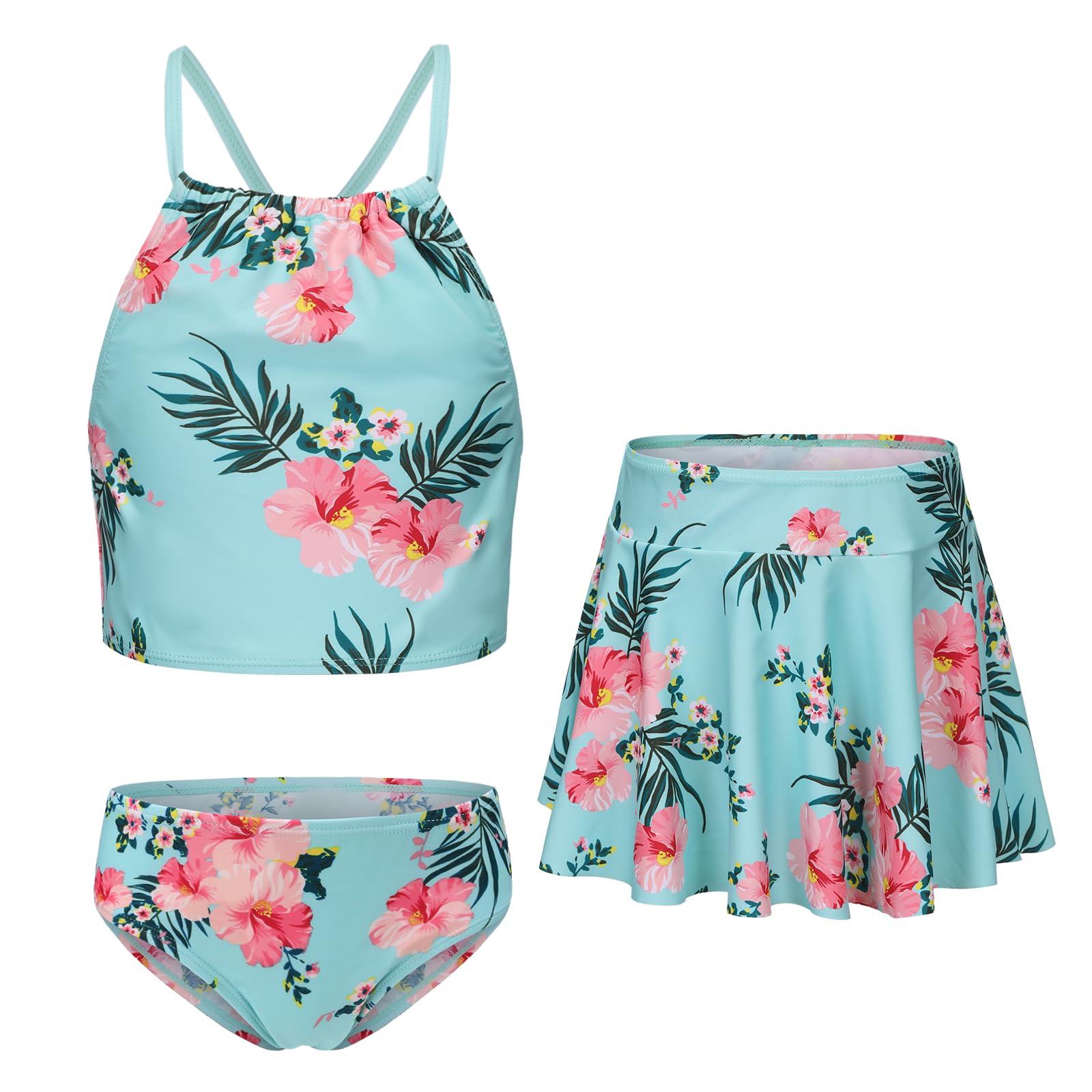 Snapklik.com : Girls Bikini Swimsuits Set For Girls 3 Piece Skirt ...