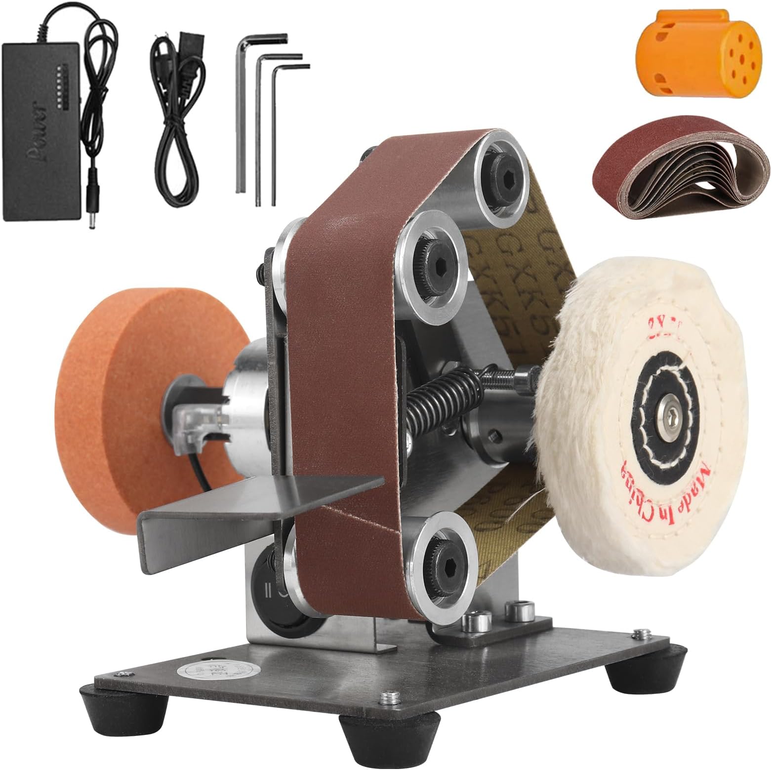 BAIWEN Belt Sander Electric Mini Belt Sander Grinder Polisher Sharpener ...
