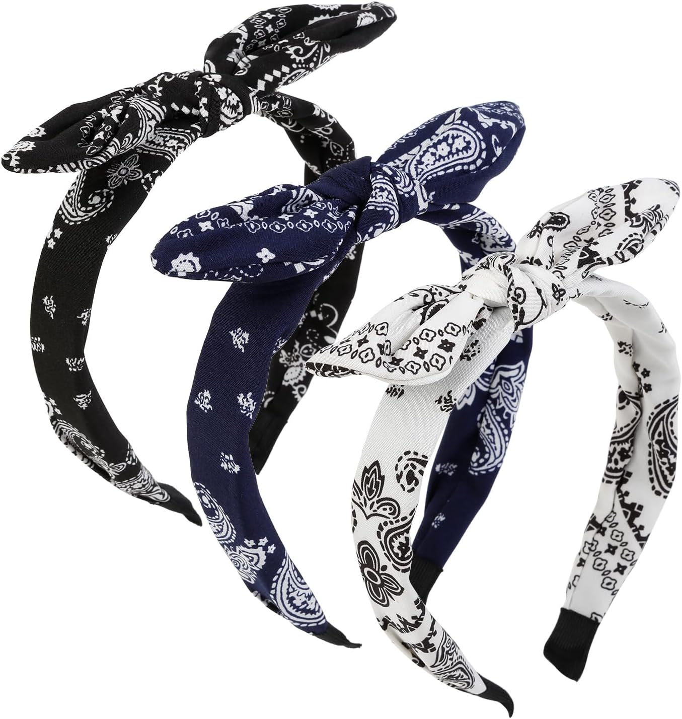 Amazon.com : AIBFRID 3 Packs Bow Headbands for Women Girls, Boho ...