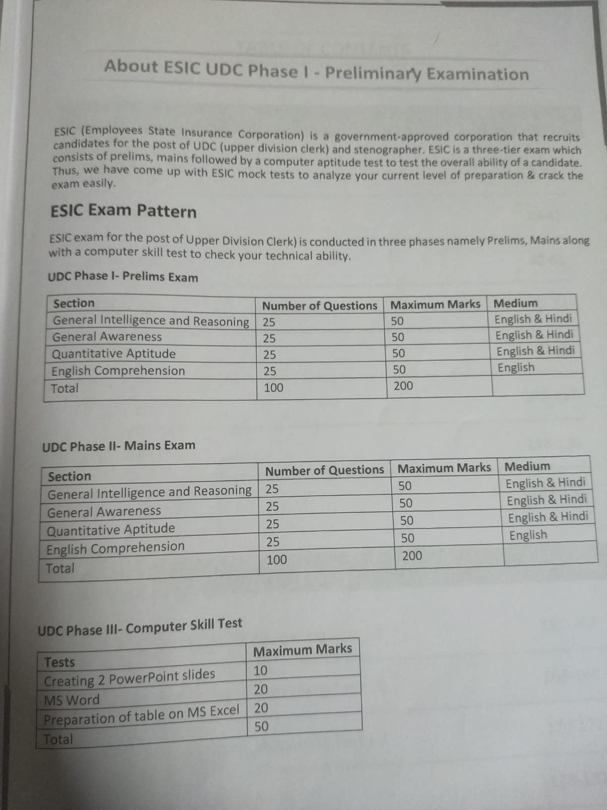 Buy ESIC UDC Prelims Exam (Phase I) 2024 (English Edition) - 8 Mock ...