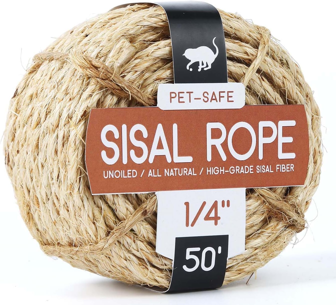 Twisted Sisal Rope 1/4" x 50ft - All Natural Chemical Free, Cat Tree ...