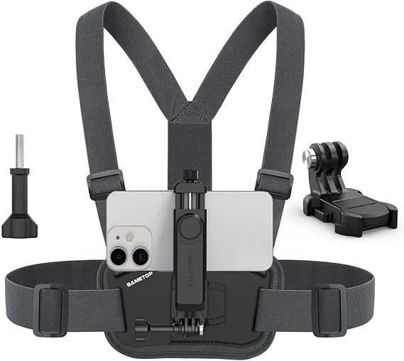 Sametop Phone Chest Mount Harness Holder Mobile Phone Strap Clip ...