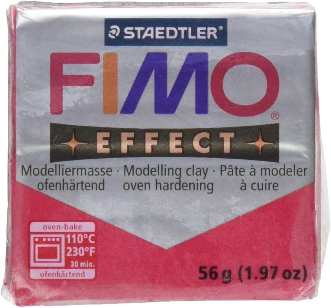 Amazon.com: Fimo Soft Polymer Clay 1.97 Ounces-8020-28 Metallic Ruby Red