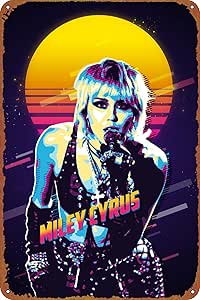 Amazon.com : Miley Cyrus Poster Tin Metal Sign Vintage Wall Plaque ...