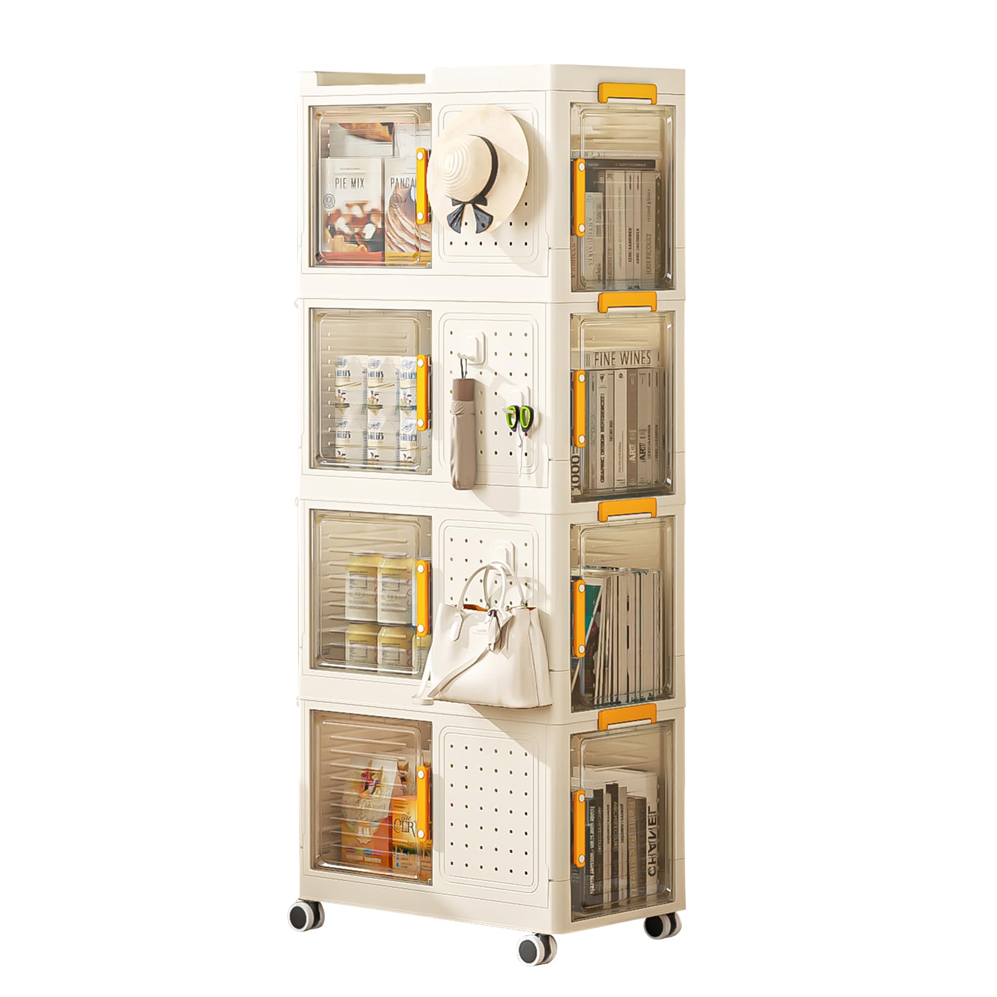 Amazon.com: Qiaoxuan 4-Tier Rolling Storage Cart, Multifunction Storage ...