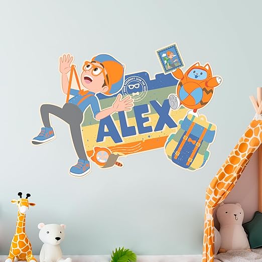 EGD Multiple Font Custom Name Blippi Wall Decal - X Blippi Series ...