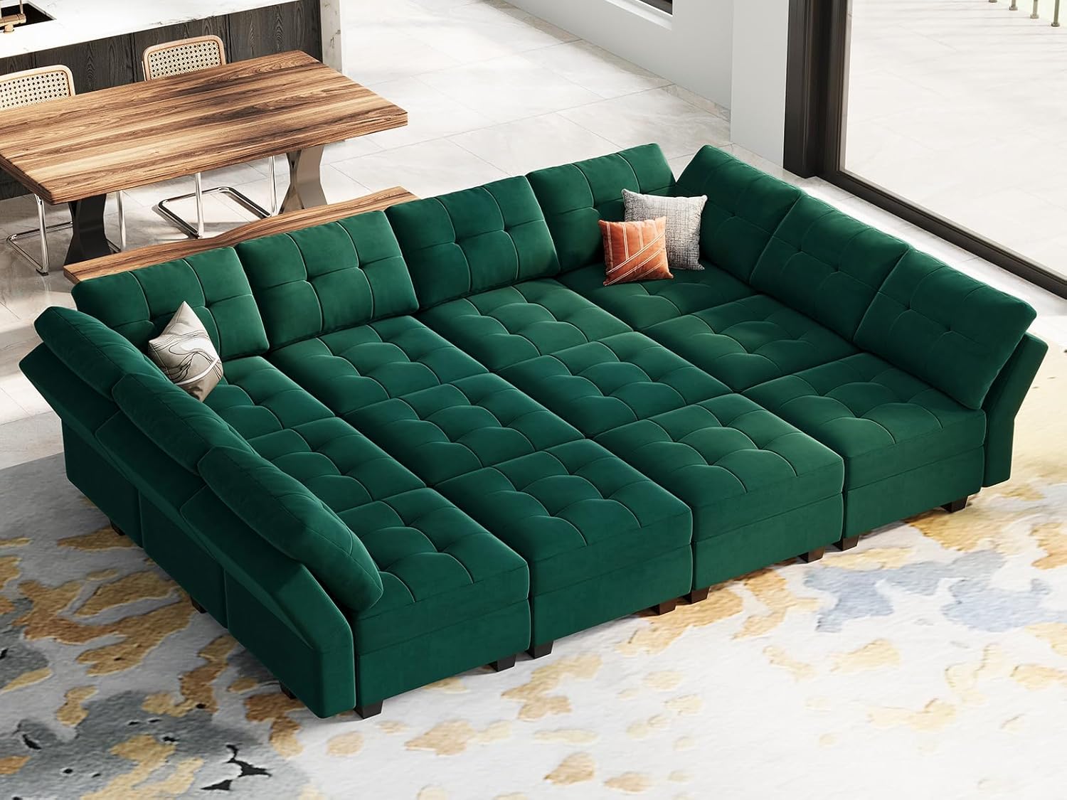 Amazon.com: Belffin Oversized Modular Sofa Bed 12 Seats Sectional Couch ...