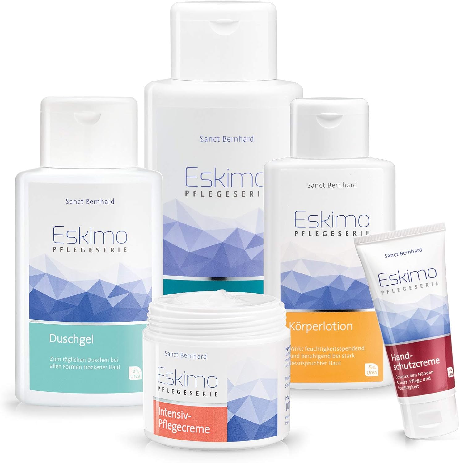 Sanct Bernhard Eskimo Pflegeset 5 Stück - Handcreme, Körperlotion ...