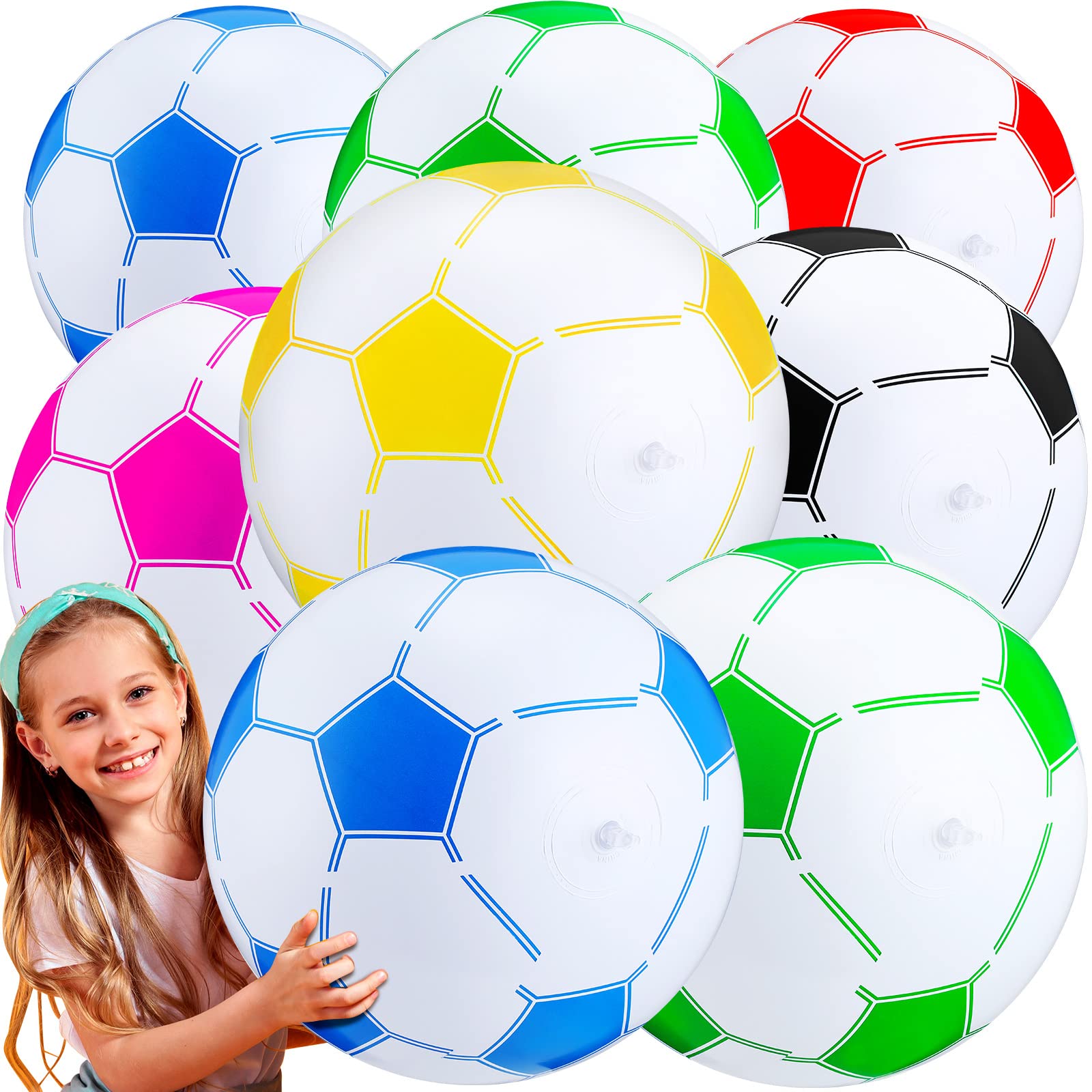 Inflatable Soccer Ball Large Beach Ball Multicolored Soccer Toys ...
