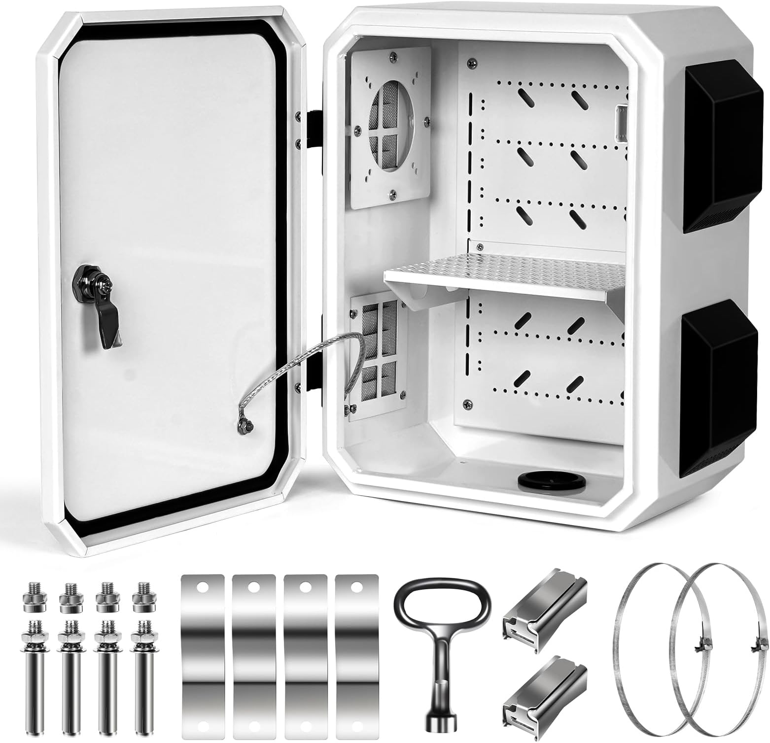 NavePoint 14x10x04 ABS Plastic Indoor IP54 NEMA 12 Enclosure, Hook ...