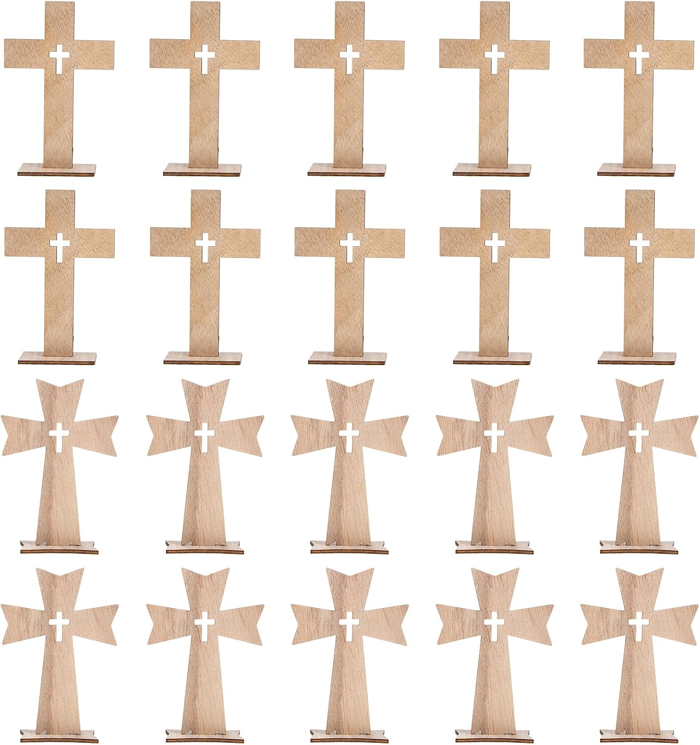 Amazon.com: SEWACC 20pcs Wooden Crosses for Crafts Small Unfinished ...
