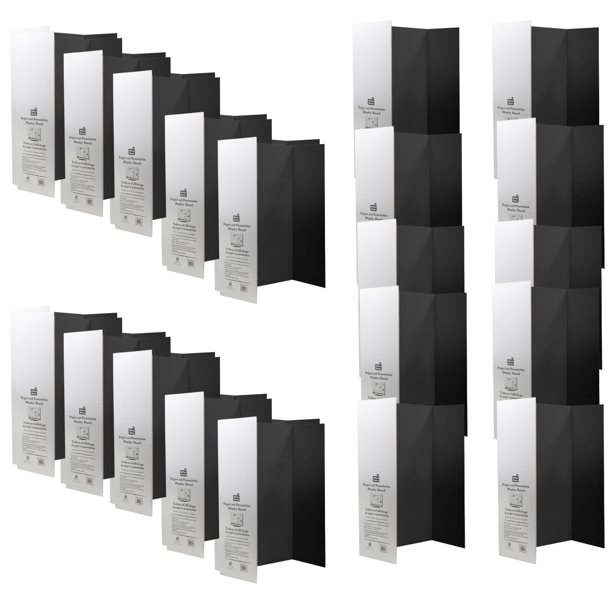 20 Pack Large Tri-Fold Presentation Board - 36 x 48 inches - White ...