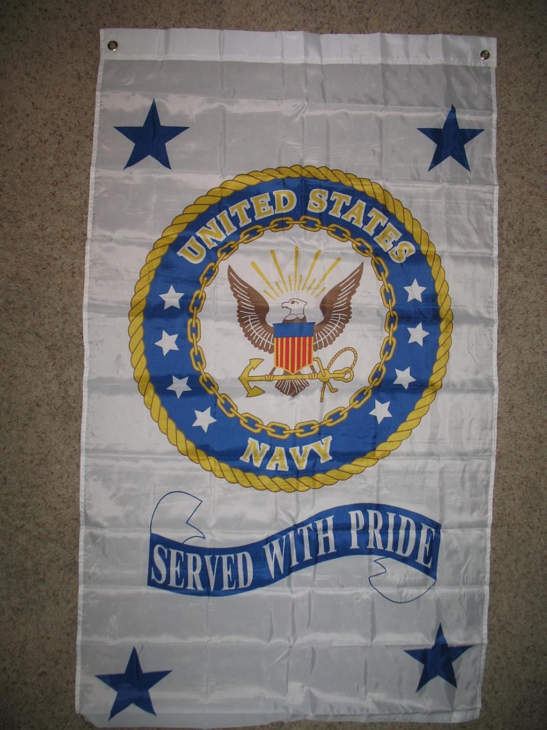 Amazon.com: 3X5 Us Navy Seal Crest Served With Pride Flag 3'X5' Banner ...