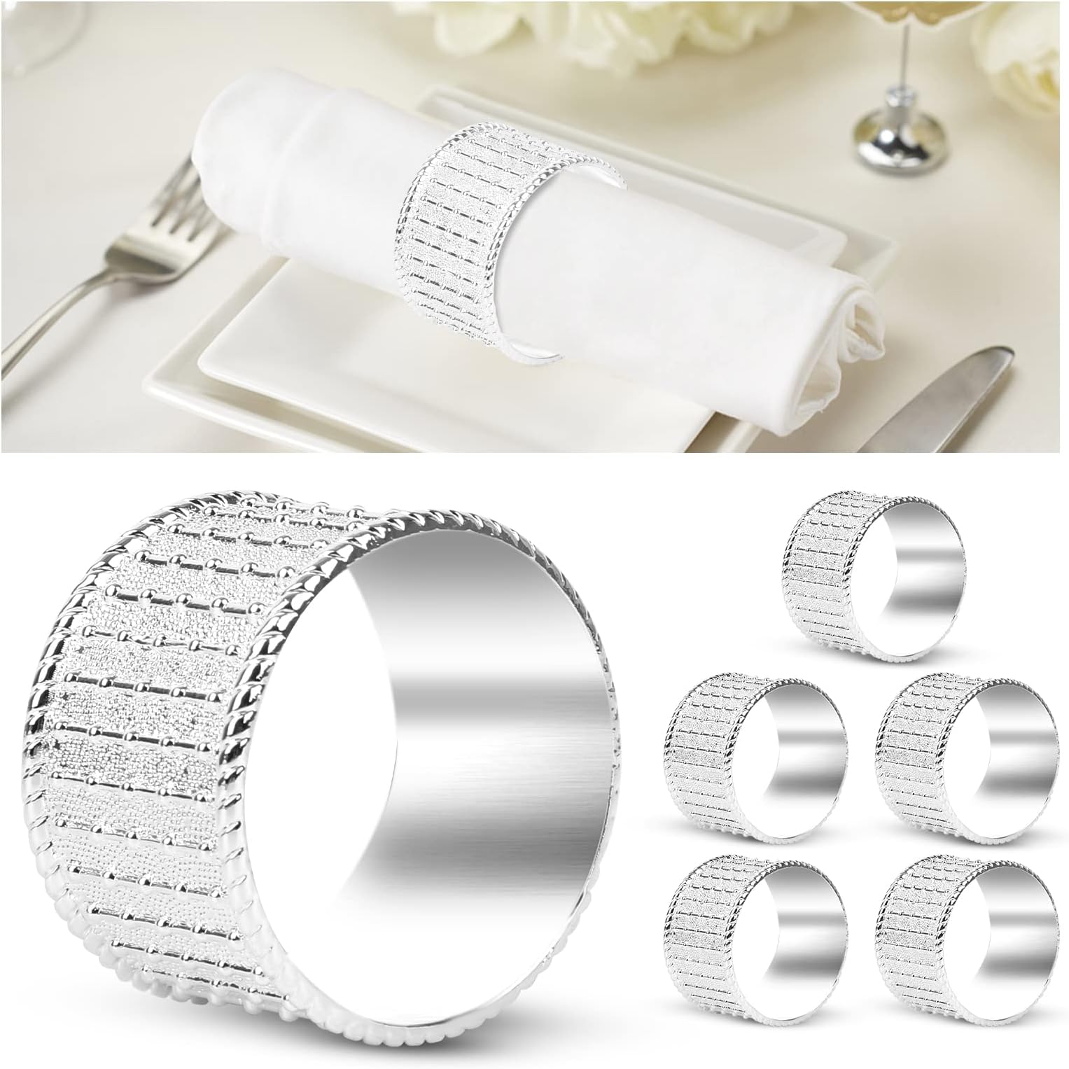 Amazon.com: Honbay 50PCS Silver Imitation Diamond Rhinestone Napkin ...