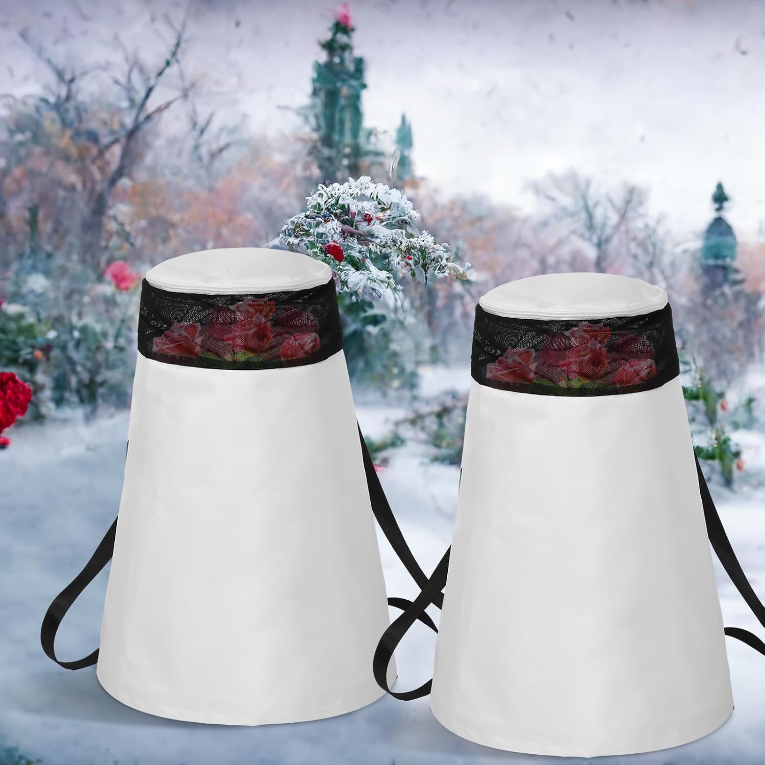 Amazon.com : Cinnvoice 2 Pcs 20.5" Rose Cone Winter Rose Protective ...