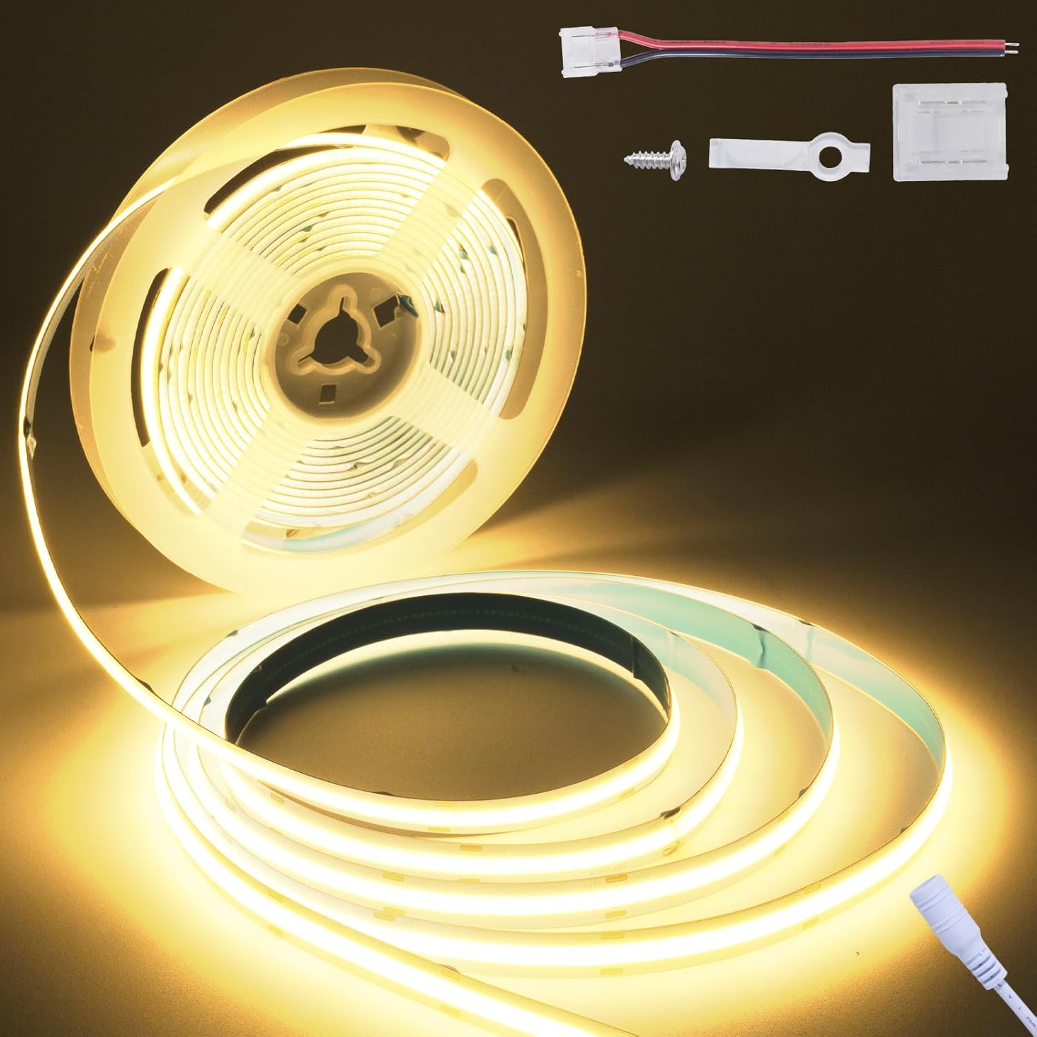 Amazon.com: CEMOON 16.4FT/5M High Density COB LED Strip, 10mm Width LED ...