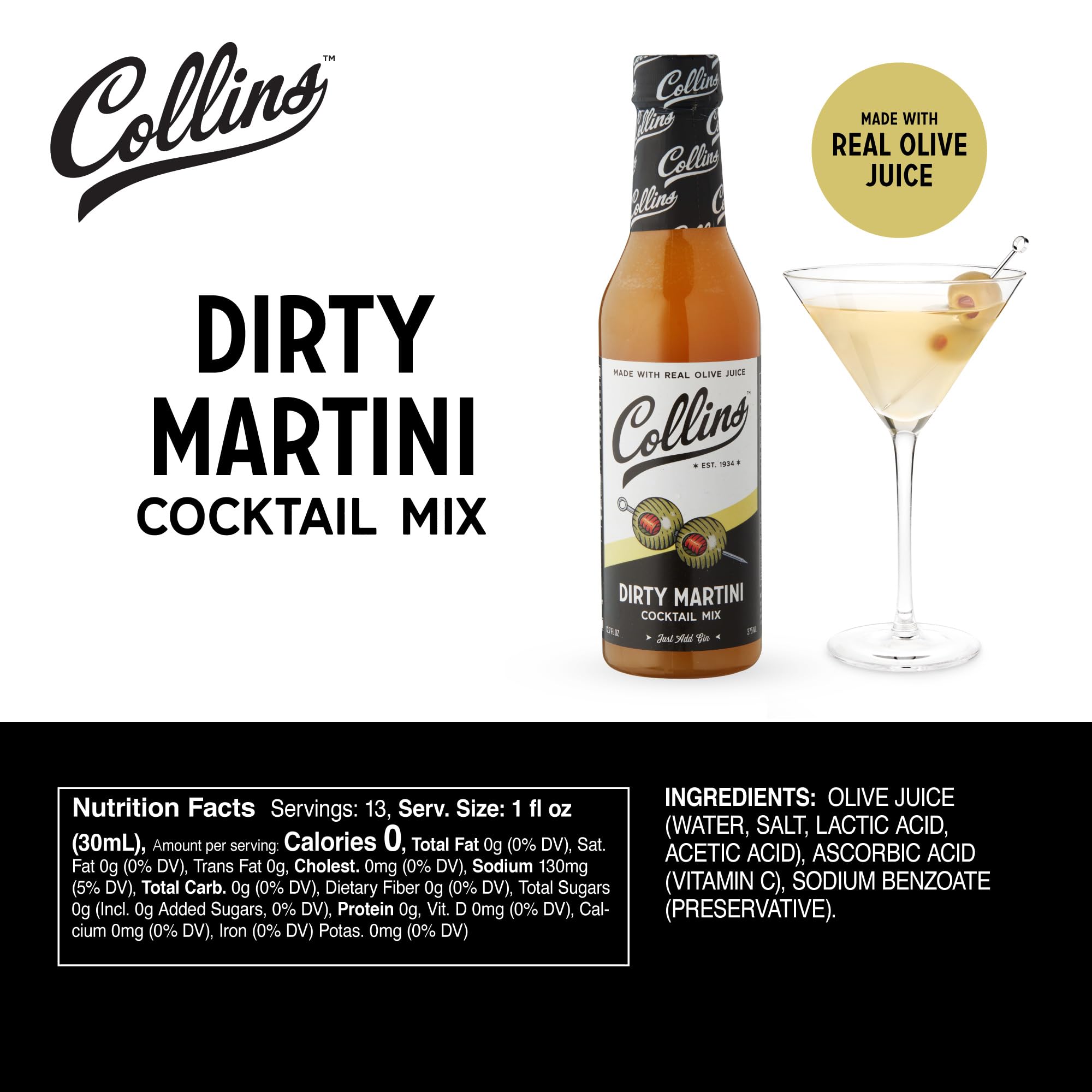 Snapklik.com : Collins Dirty Martini Mix, Dirty Martini Olive Brine ...