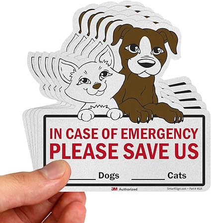 Amazon.com: SmartSign “in Case of Emergency Please Save Us” Pet Rescue ...