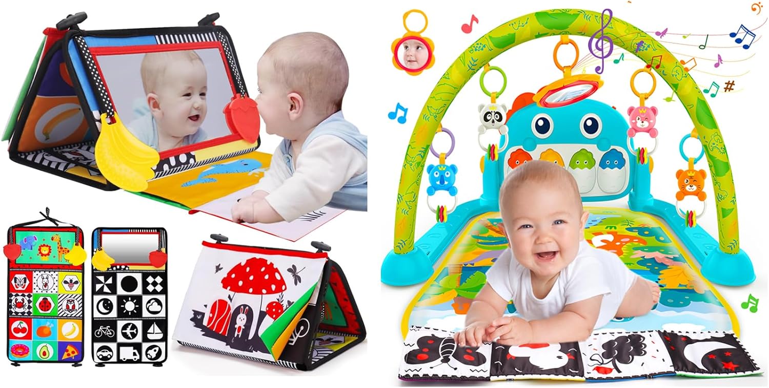 Amazon.com: Thremhoo Baby Mirrors Dinosaur Baby Gym Playmats : Baby