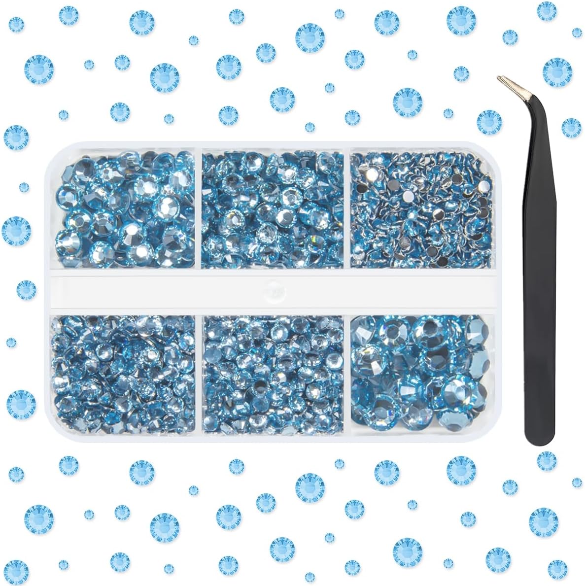 Amazon.com: qiipii Diamantes de imitación de resina azul claro para ...