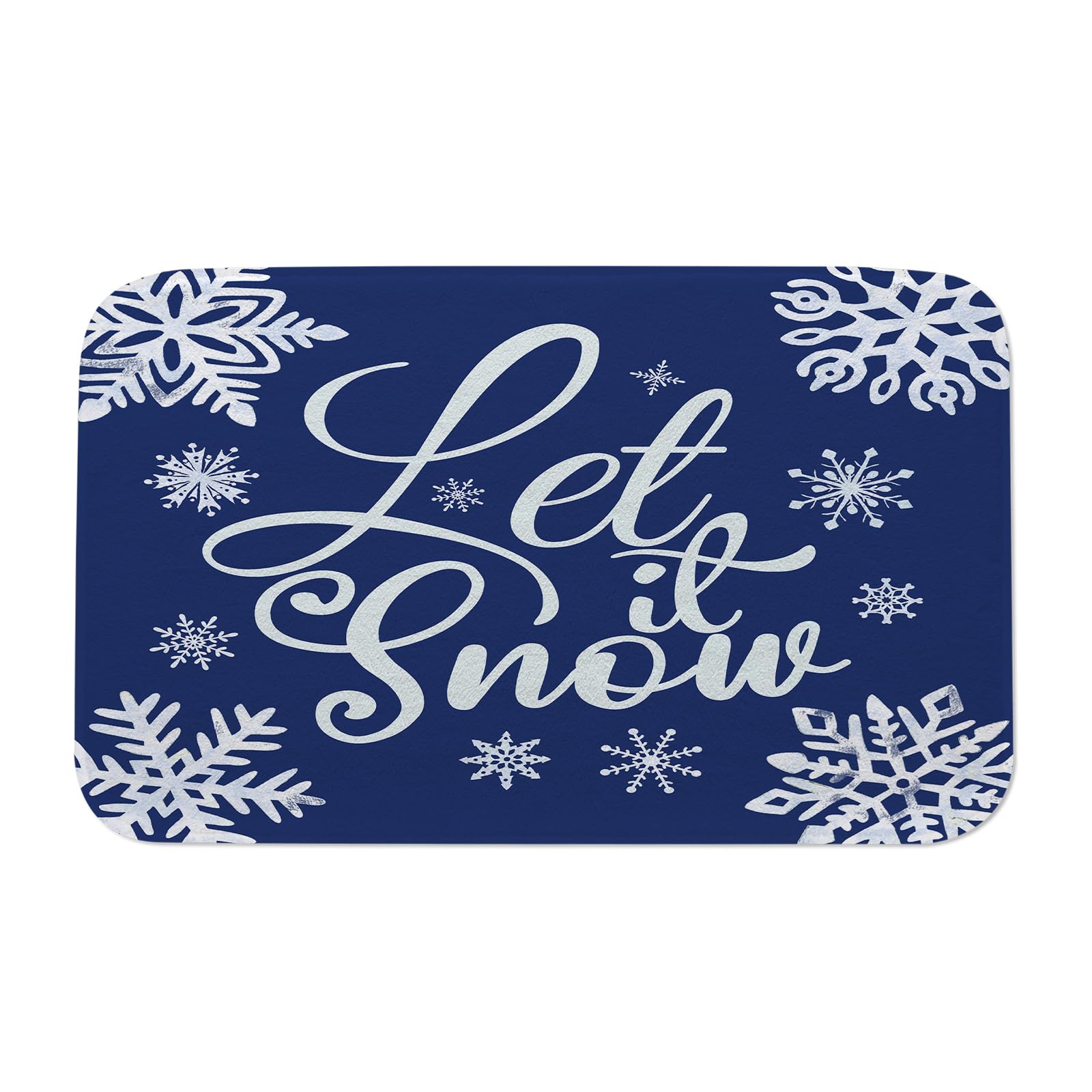 Amazon.com: Fukeen Let it Snow Winter Bathroom Rugs White Blue ...