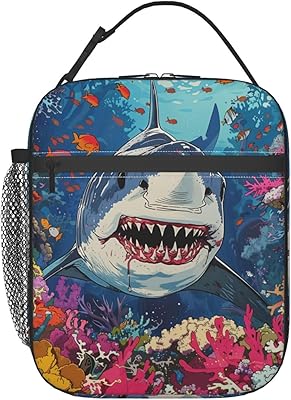 Amazon.com: cromcu Insulated Lunch Box for Adults Boys Girls Kids Shark ...