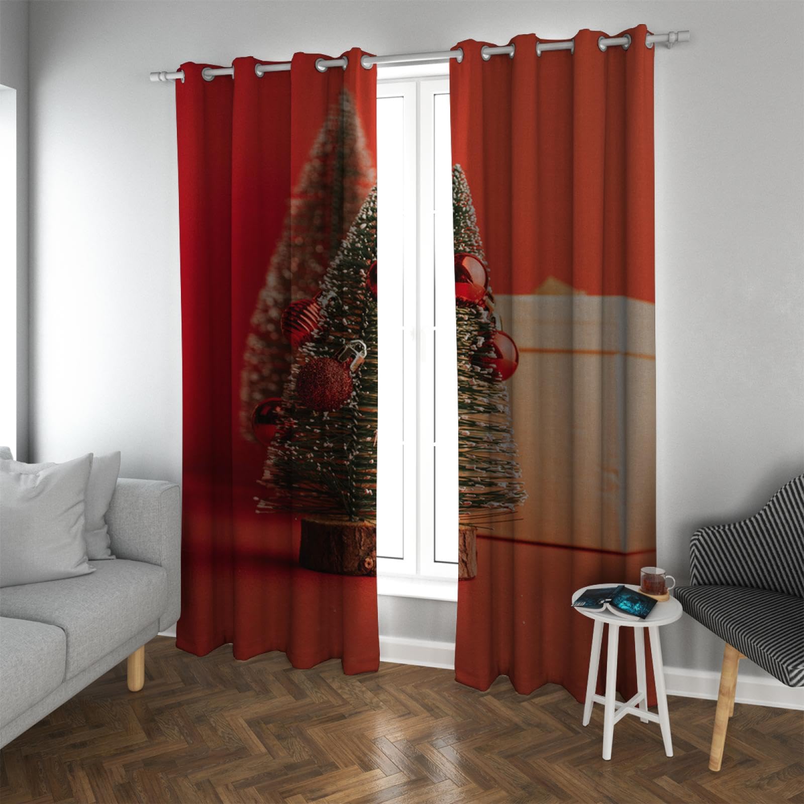 Bright Red Curtain Panels Red Rustic Linen Weave Light Filtering