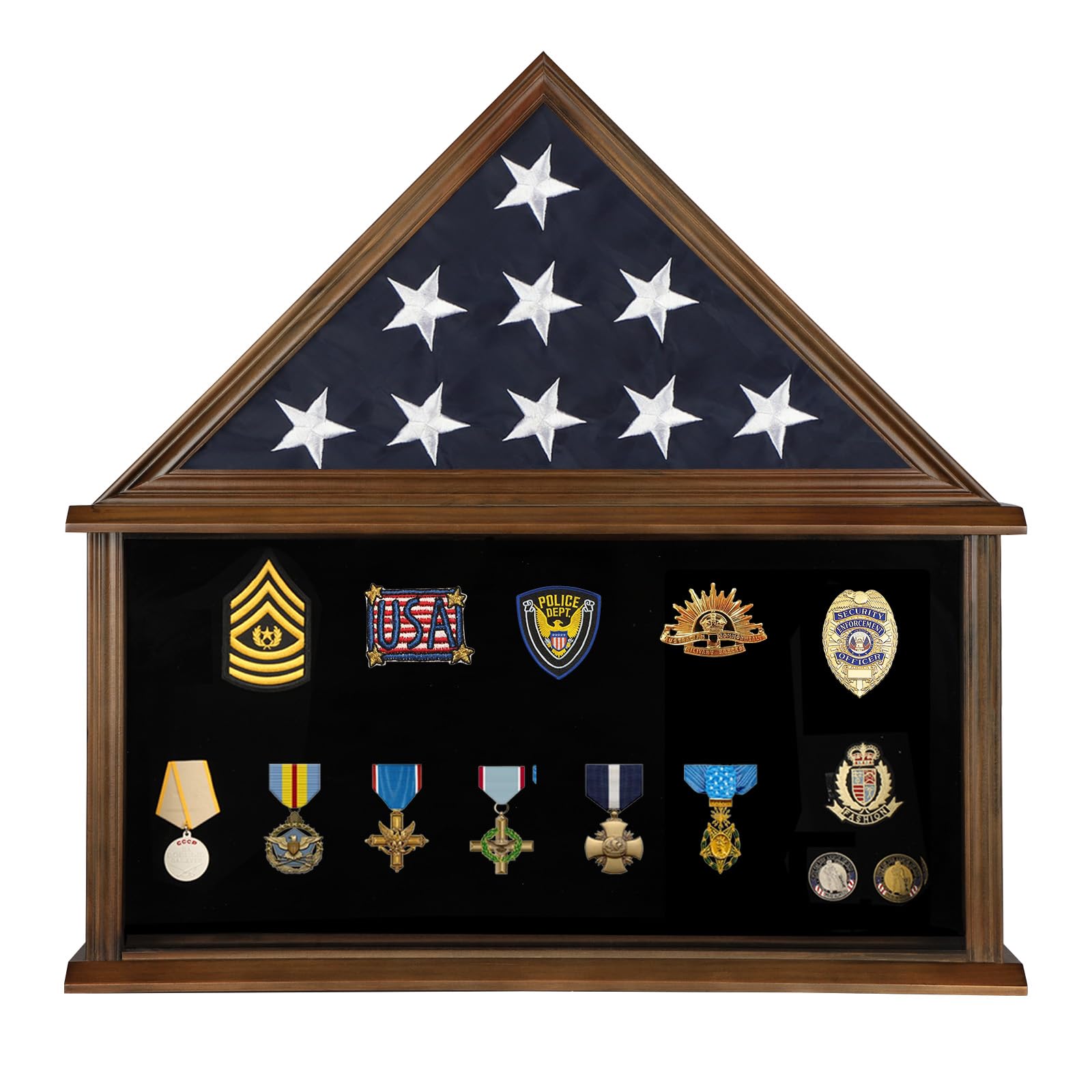 Amazon.com - JDECO Large Military Burial Flag Display Case for American ...