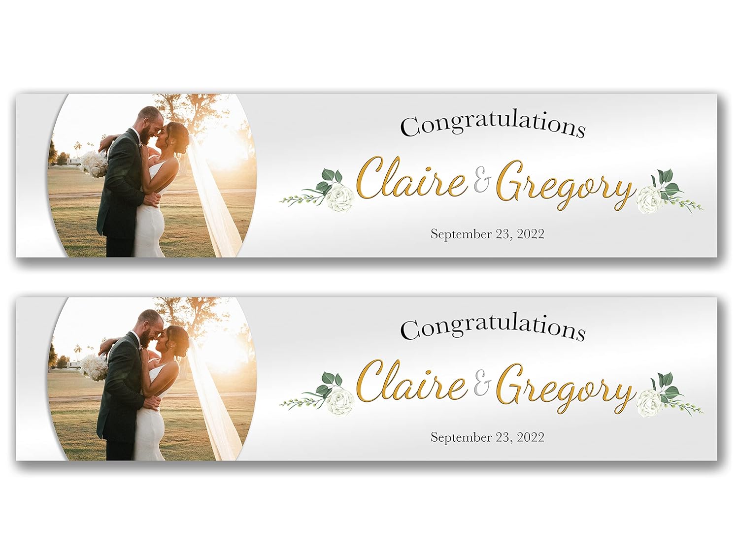 Forefrontdesigns 2 x Personalised Wedding Banners – Custom Photo Banner ...