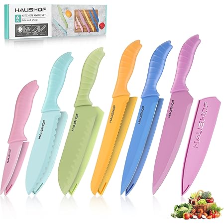 Amazon.com: Astercook Knife Set, 12 Pcs Color-Coded Kitchen Knife Set ...