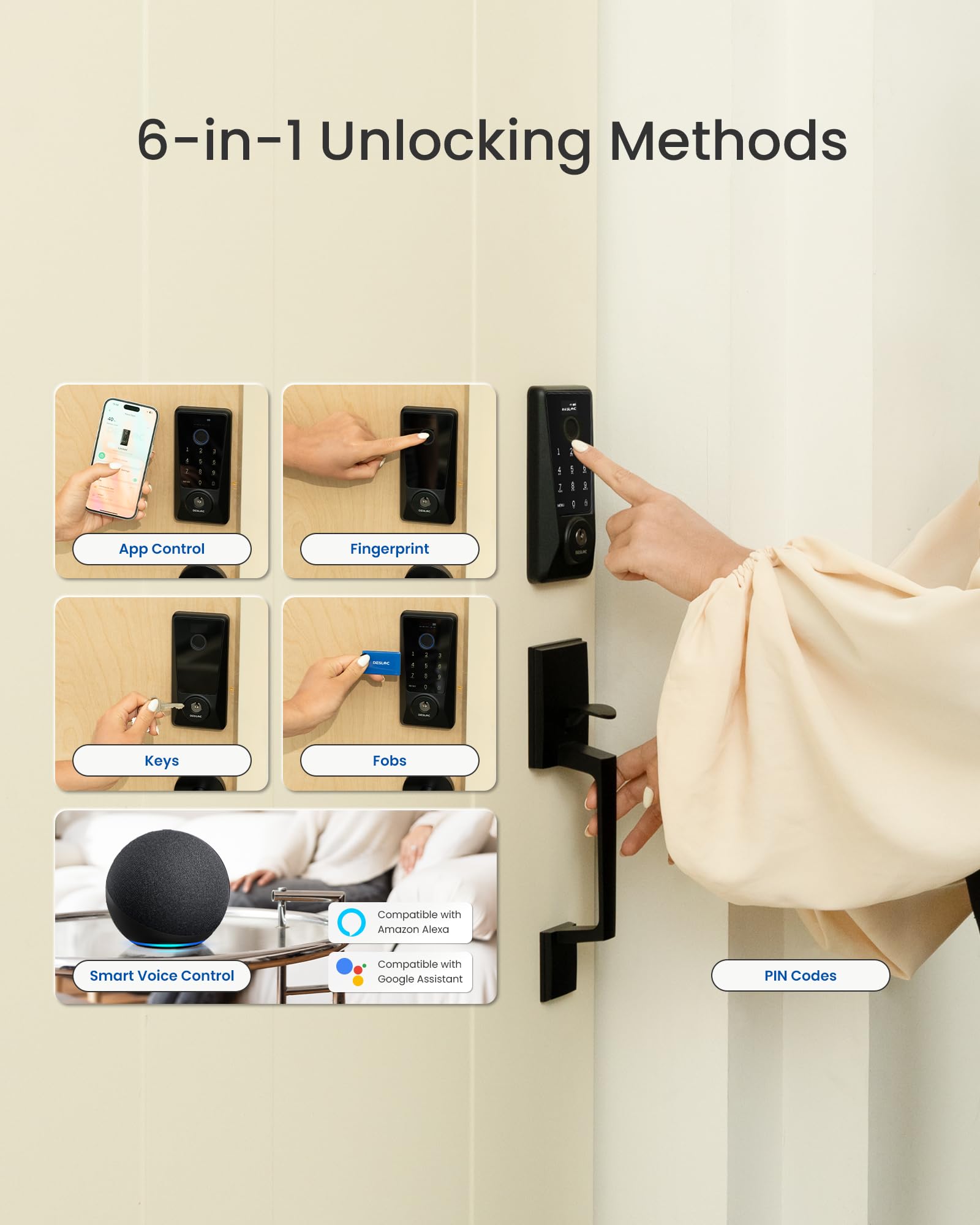 Snapklik.com : WiFi Smart Lock D110 Plus, Built-in Wi-Fi No Hub Needed ...