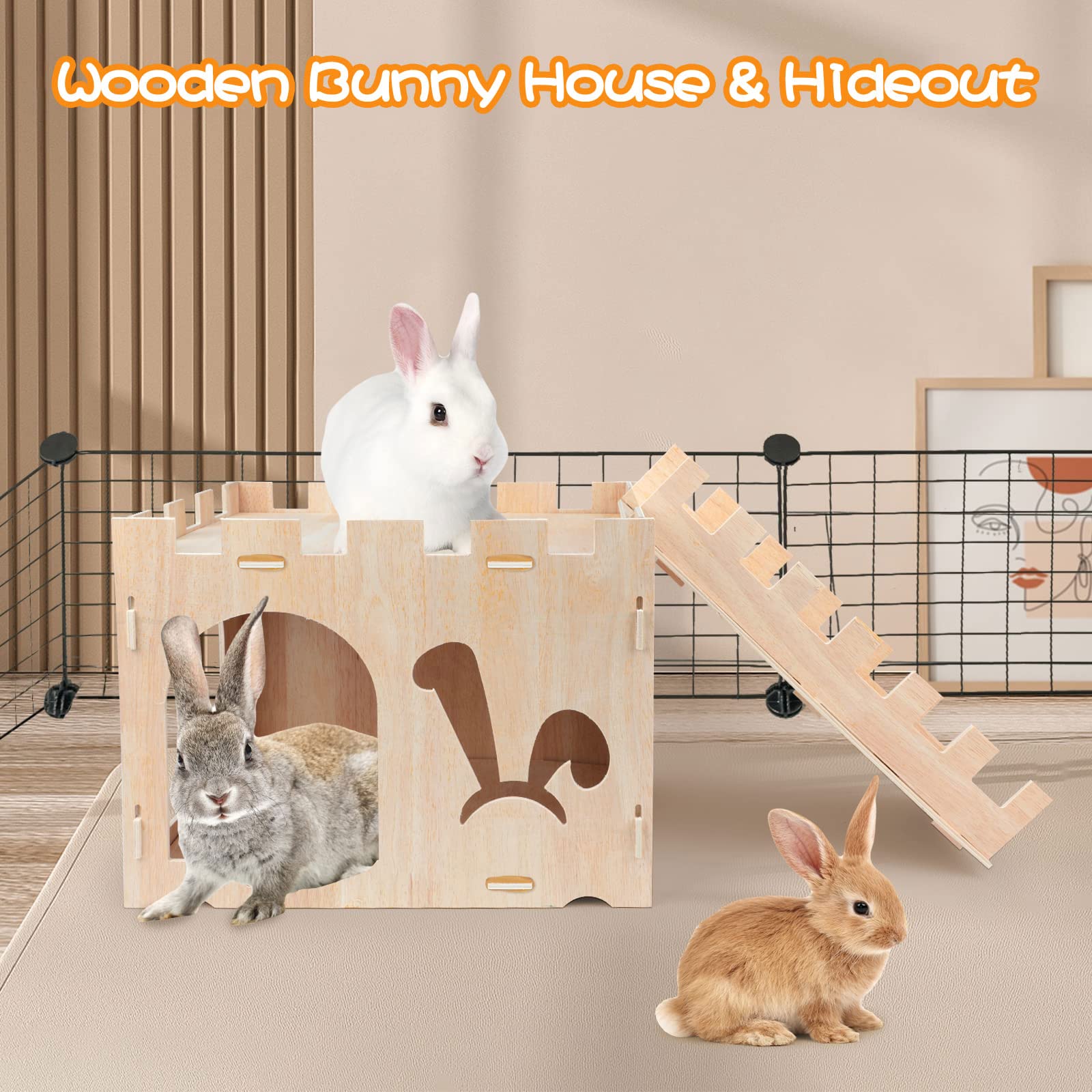 Snapklik.com : Extra Large Wooden Rabbit Castle Bunny House And ...