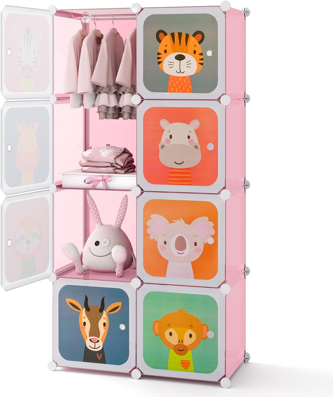 Amazon.com: HONEY JOY Kids Wardrobe Closet, Baby Cartoon Clothes ...