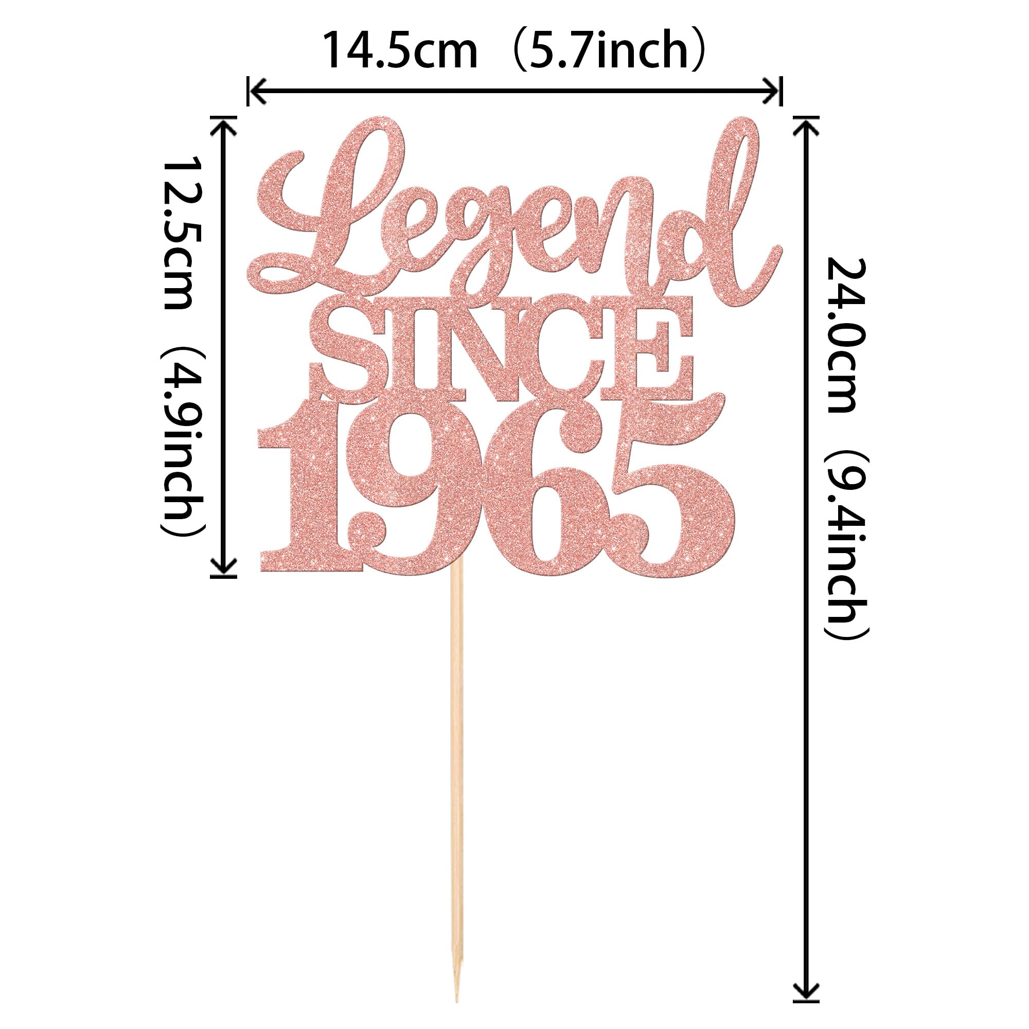 Snapklik.com : 1 PCS Legend Since 1965 Cake Topper Glitter Sixty Happy ...
