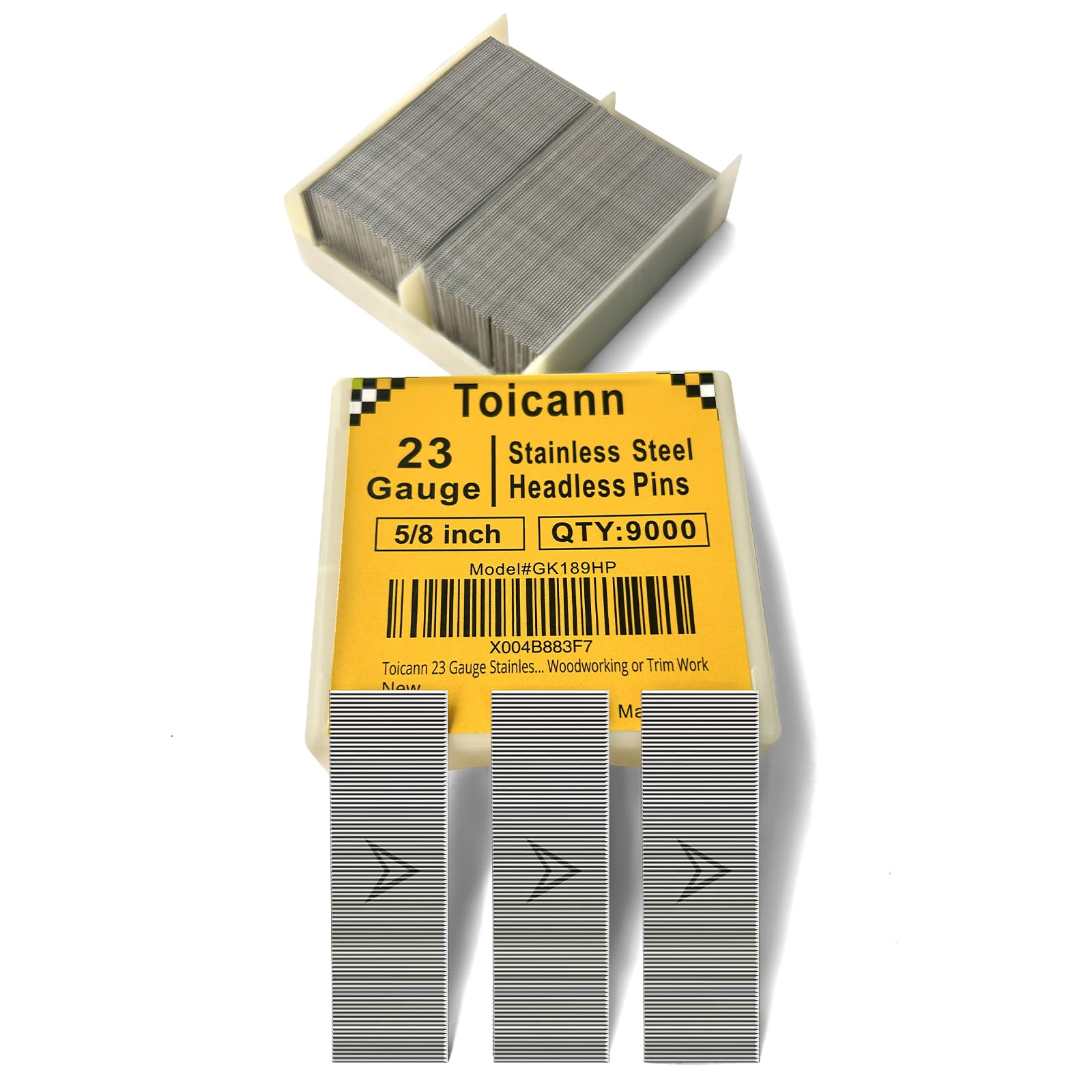 Toicann 23 Gauge Stainless Steel Pinner Nails 9000 pcs Headless Pin ...